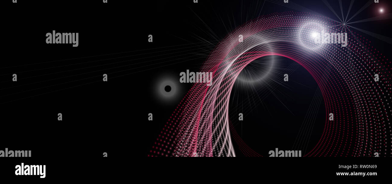 Futuristic particle panorama background design illustration with lights ...