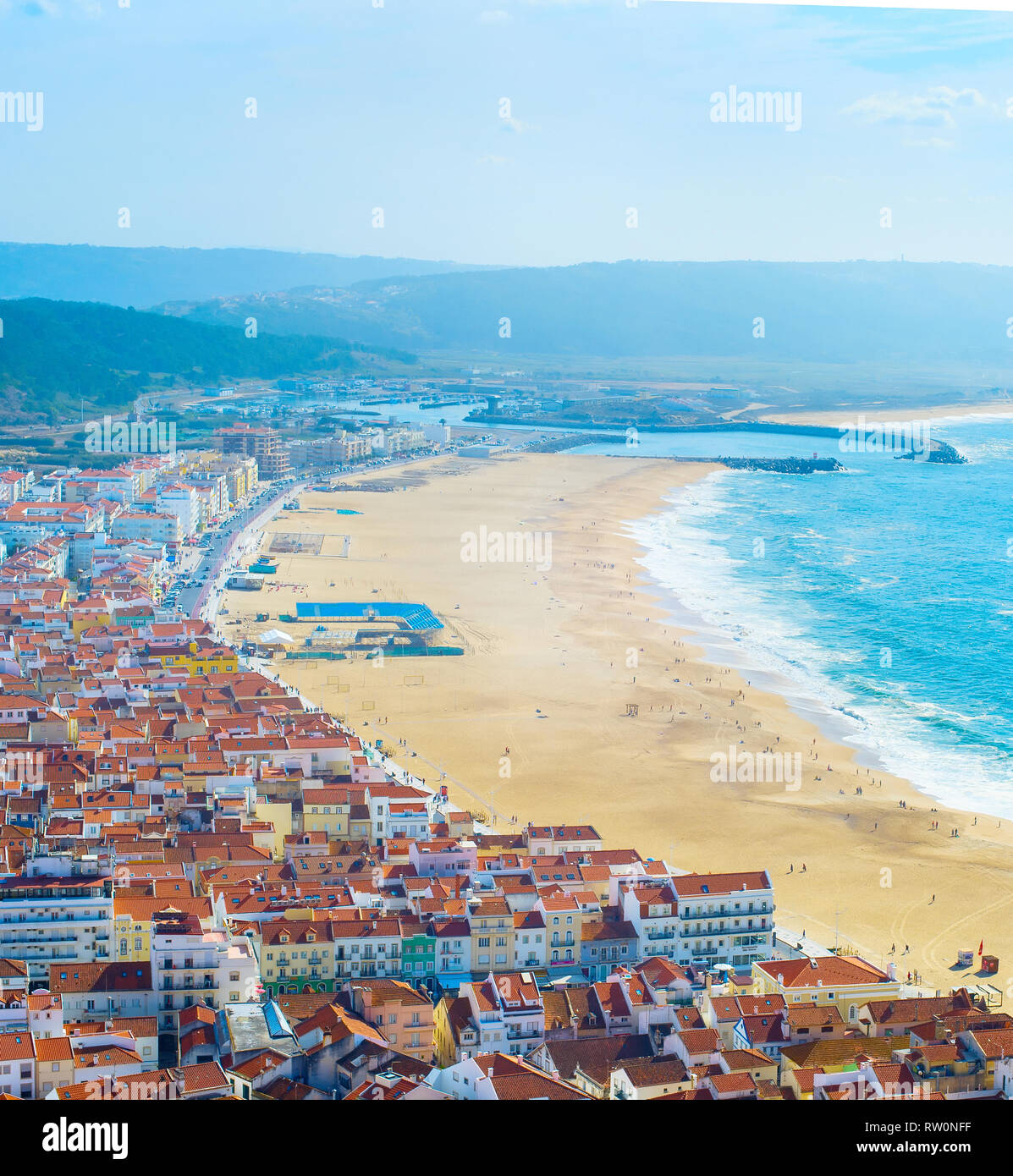 Nazare cliffs aerial hi-res stock photography and images - Alamy