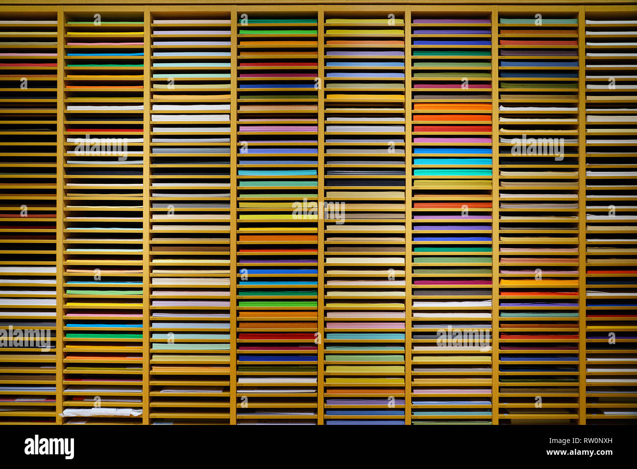 TOKYO, JAPAN -22 OCT 2018- View of colorful papers at the famous Itoya ...