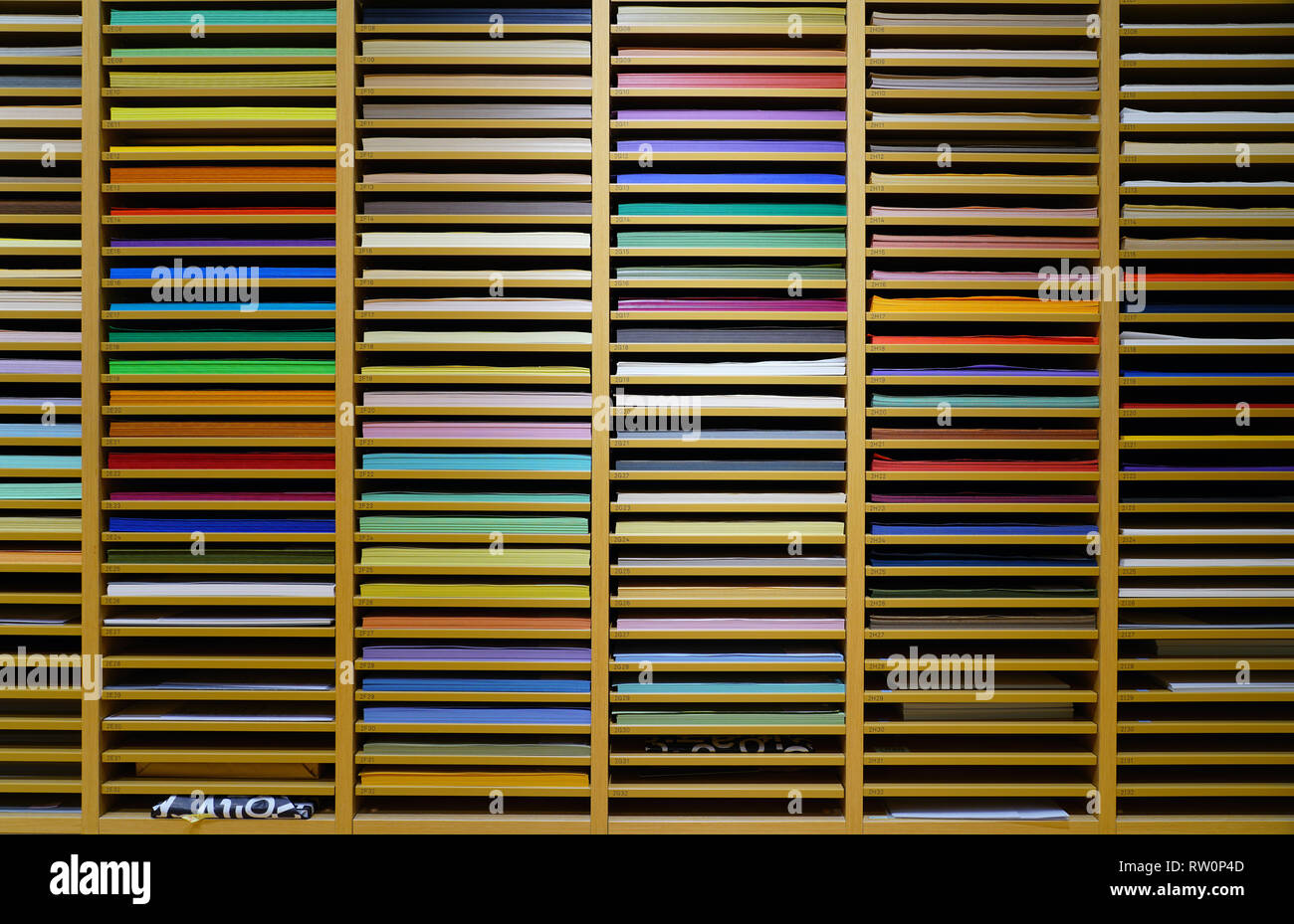 TOKYO, JAPAN -22 OCT 2018- View of colorful papers at the famous Itoya ...