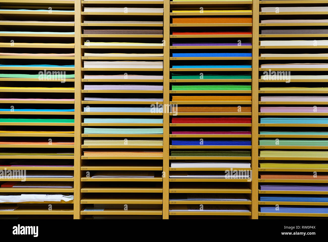 TOKYO, JAPAN -22 OCT 2018- View of colorful papers at the famous Itoya ...