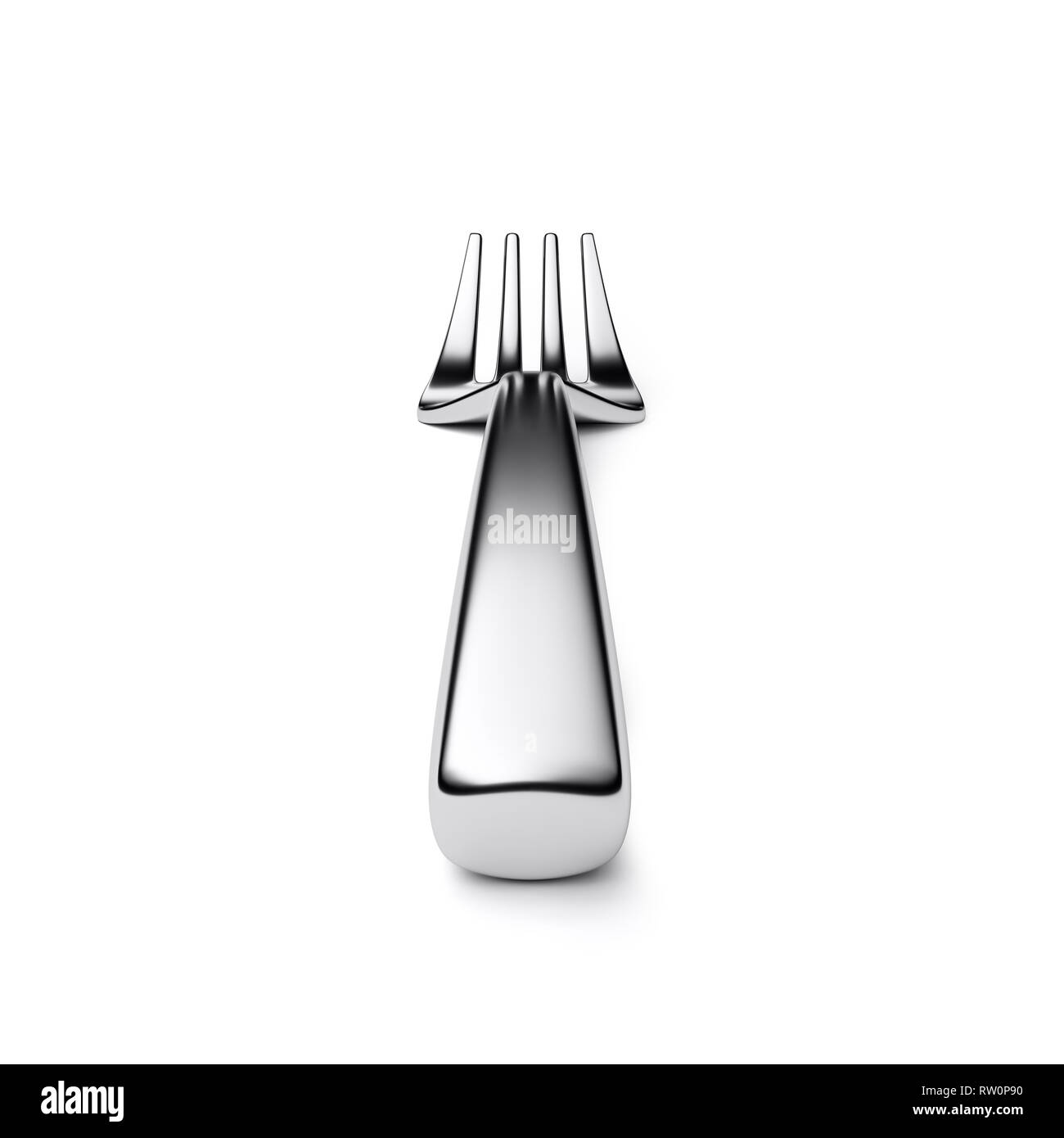 Fork isolated on white background. 3d illustration Stock Photo - Alamy
