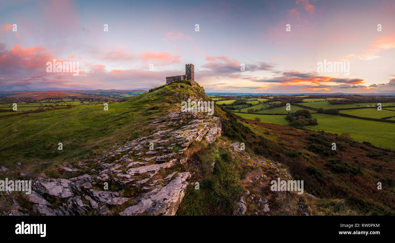 Brentor church panorama hi-res stock photography and images - Alamy