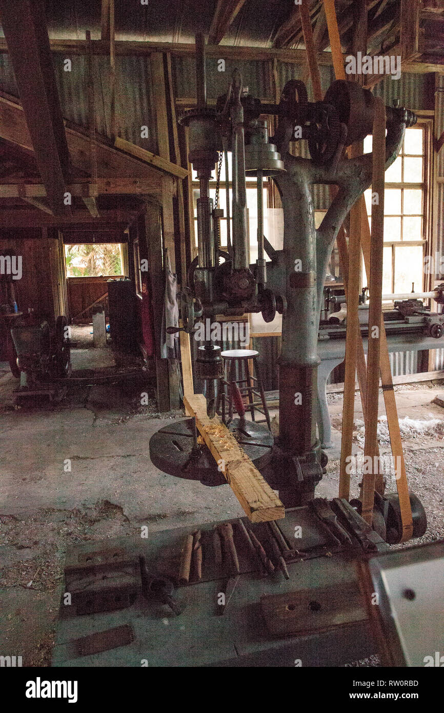 Estero, Florida, USA - February 23, 2019: Antique H.G. Barr Drill Press ...