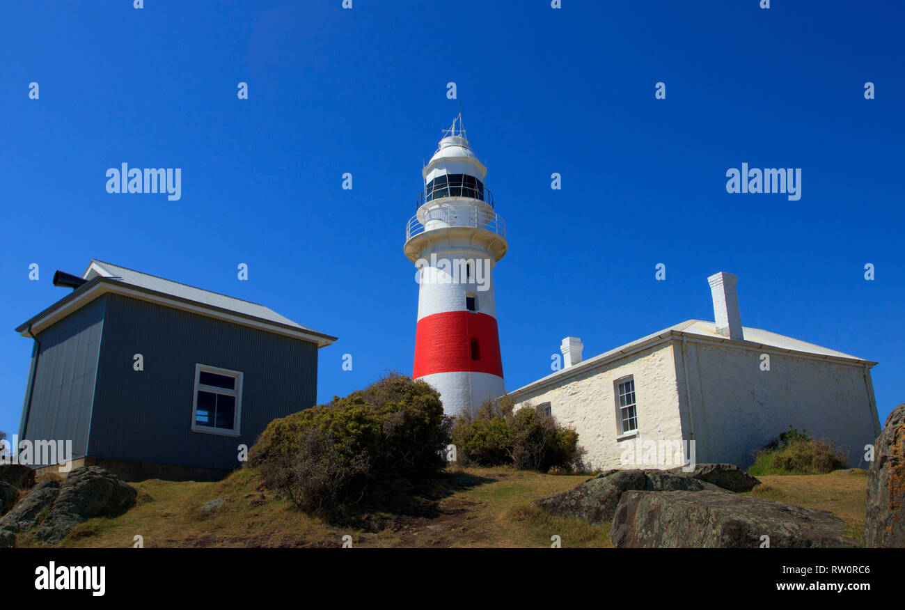 Low Head lighthouse at the entrance to the Tamar River in northern ...