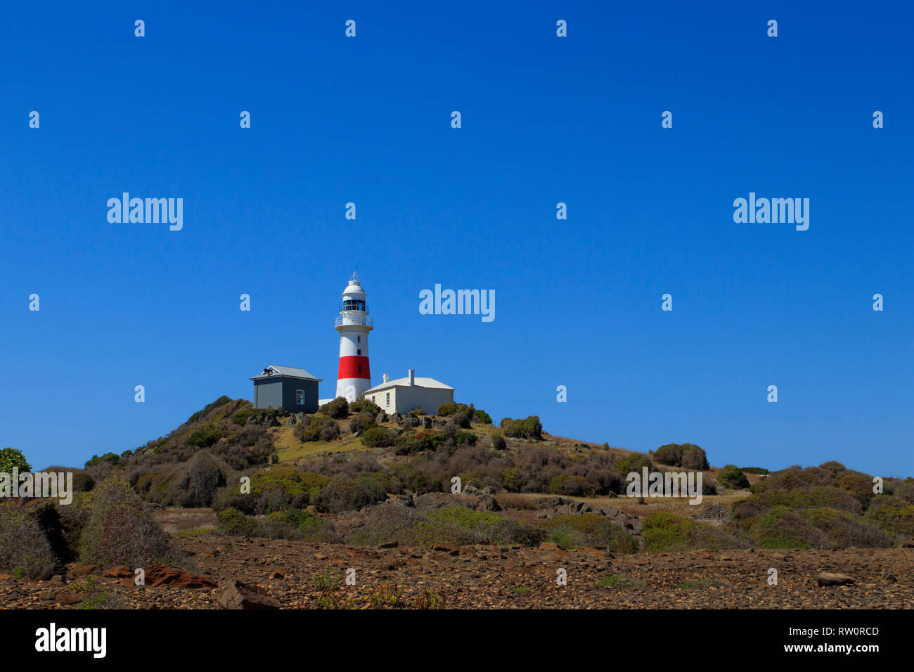 Low Head lighthouse at the entrance to the Tamar River in northern ...