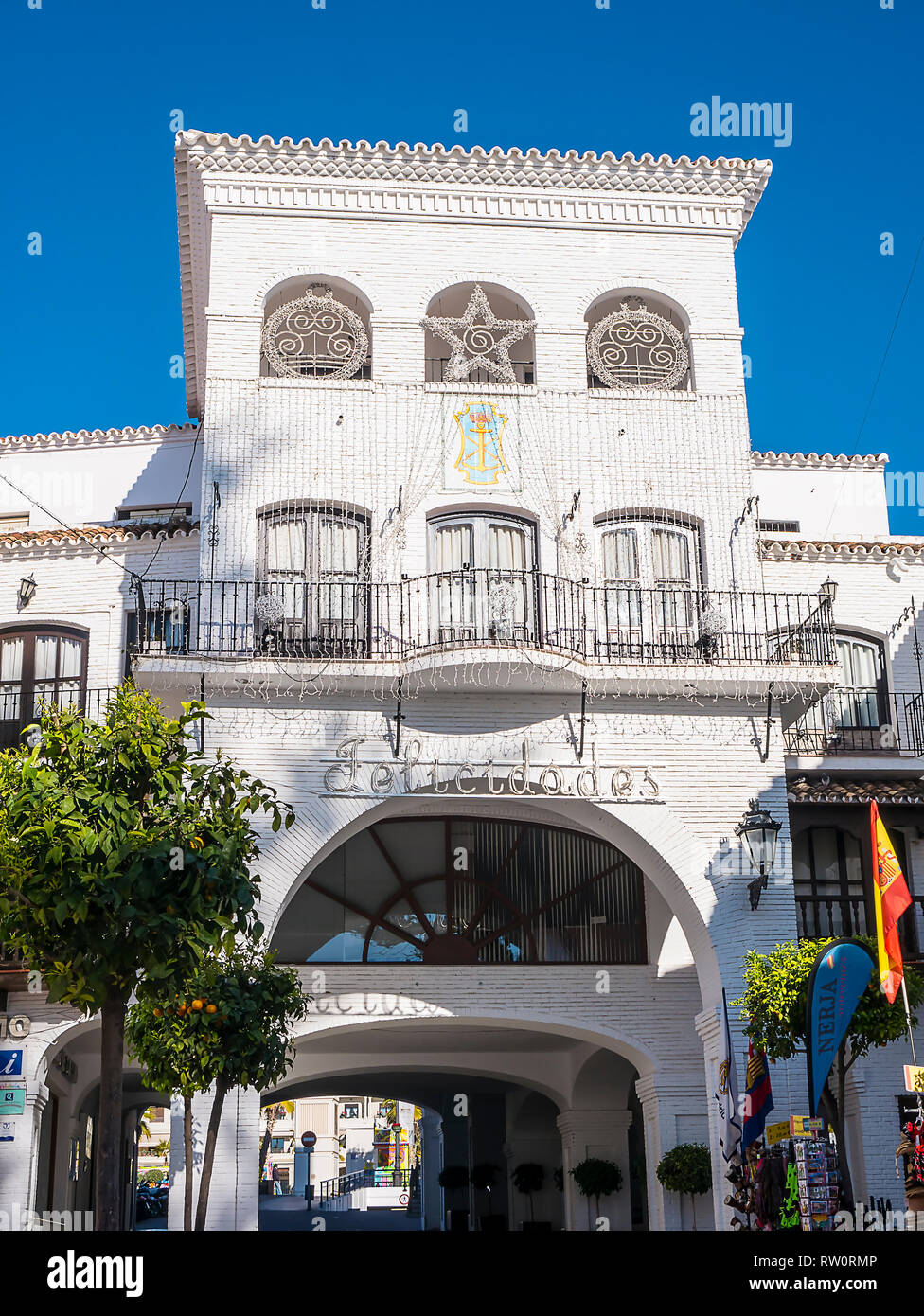 Typical Architecture in Nerja which is the Town hall and the tourist ...