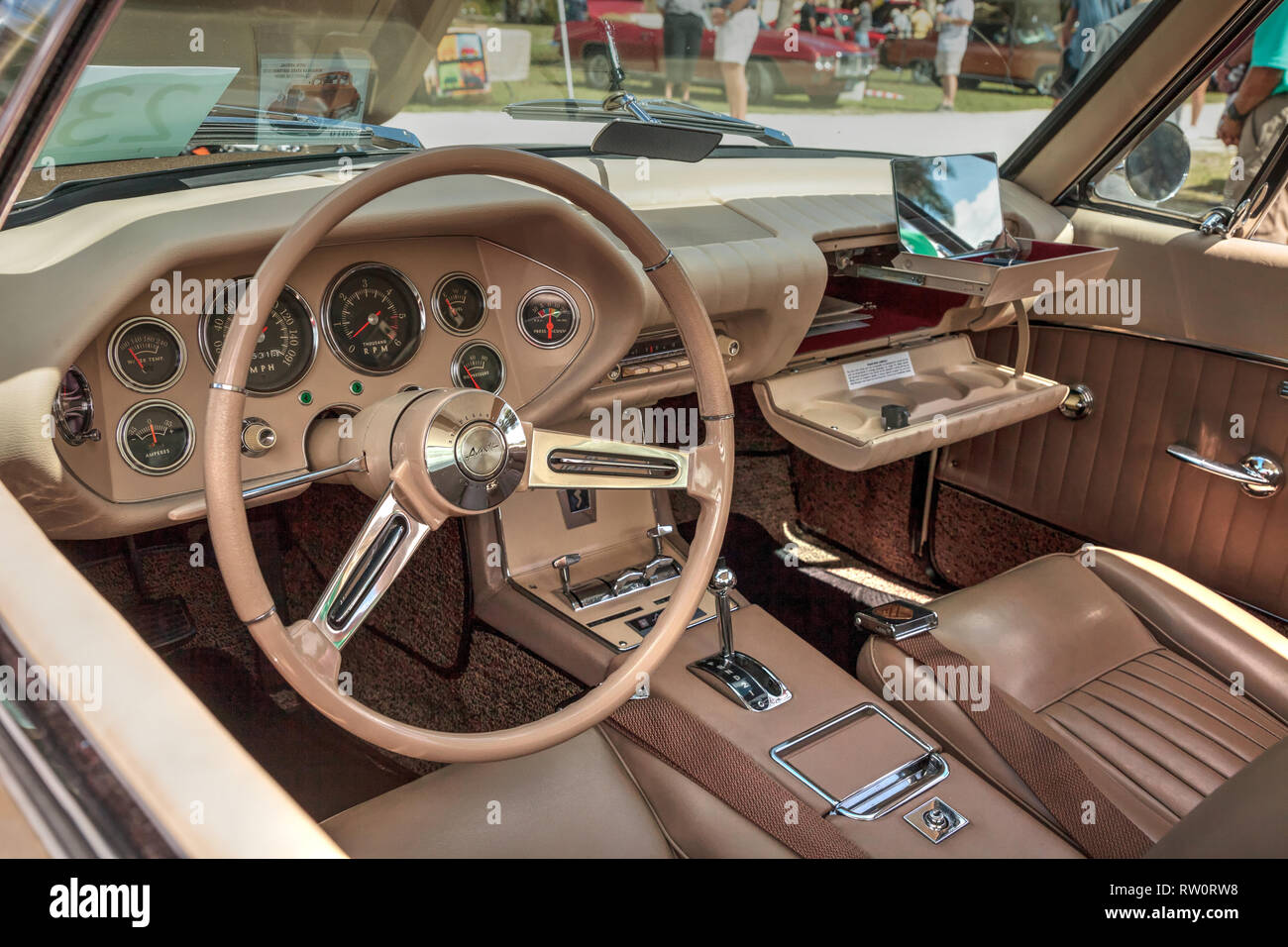 Estero, Florida, USA - February 23, 2019: Gold 1963 Studebaker Avanti ...
