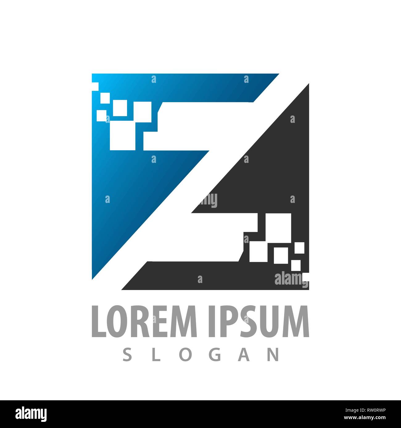 Digital initial letter Z logo concept design. Symbol graphic template ...