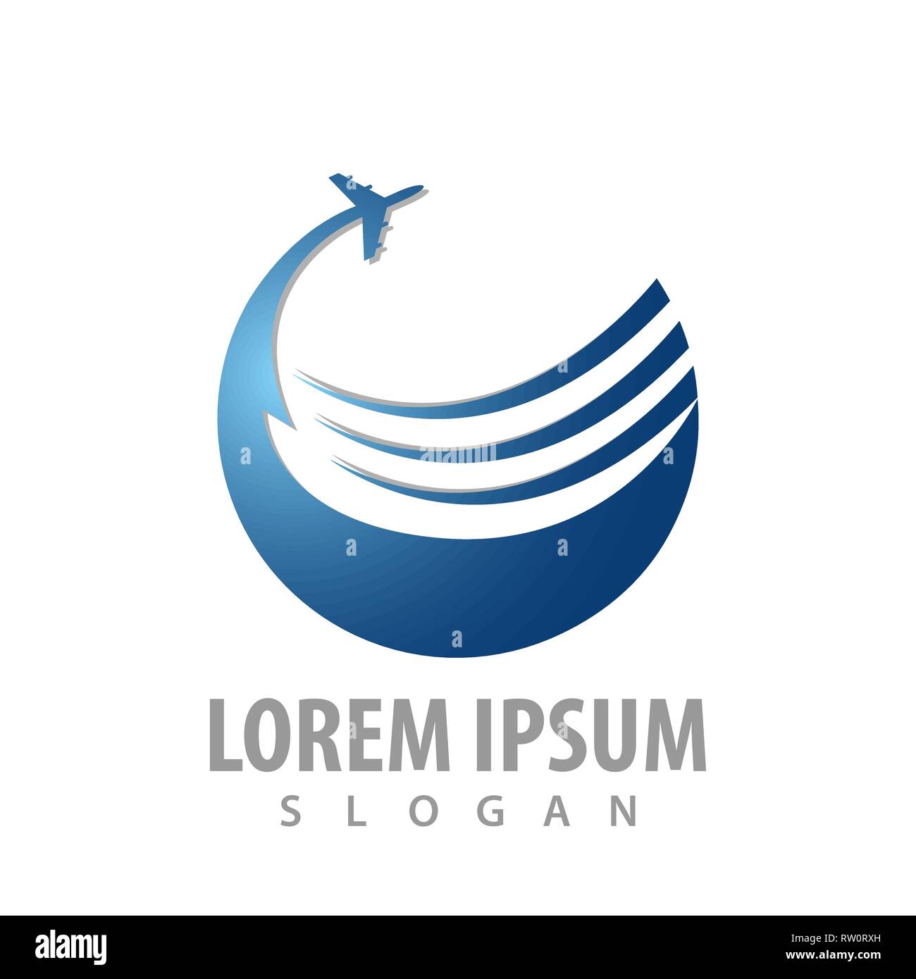 Circle airplane logo concept design. Symbol graphic template element ...