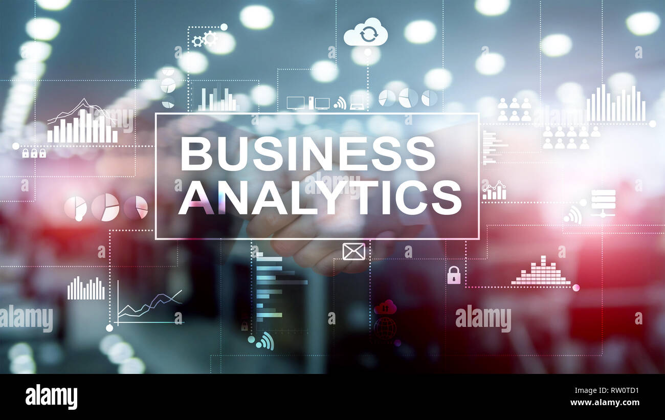 Business analytics concept on double exposure background Stock Photo ...