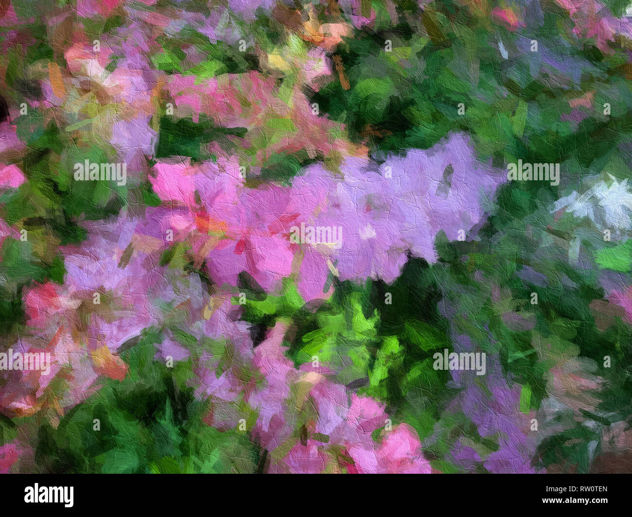 Abstract digital oil painting on canvas full of texture and bright ...