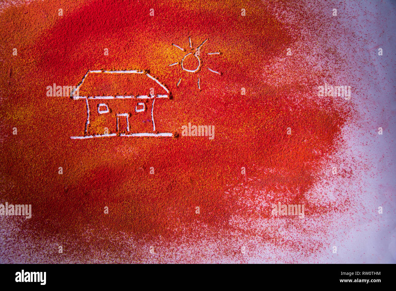 Colorful Powder draw home sun Stock Photo - Alamy