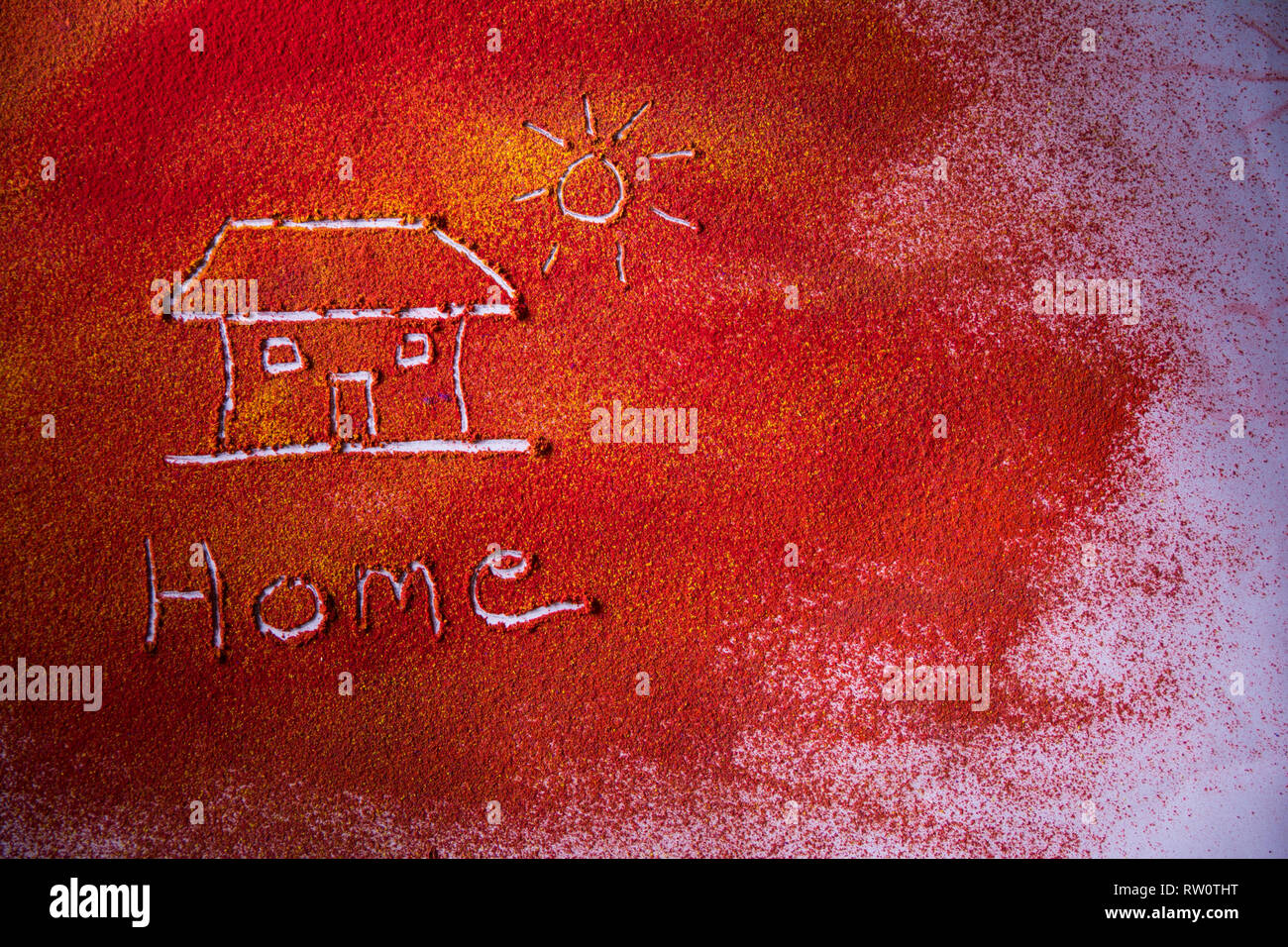 Colorful Powder draw home sun Stock Photo - Alamy