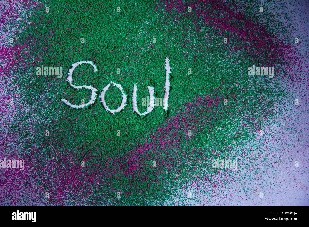 Colorful Powder written word Soul Stock Photo - Alamy