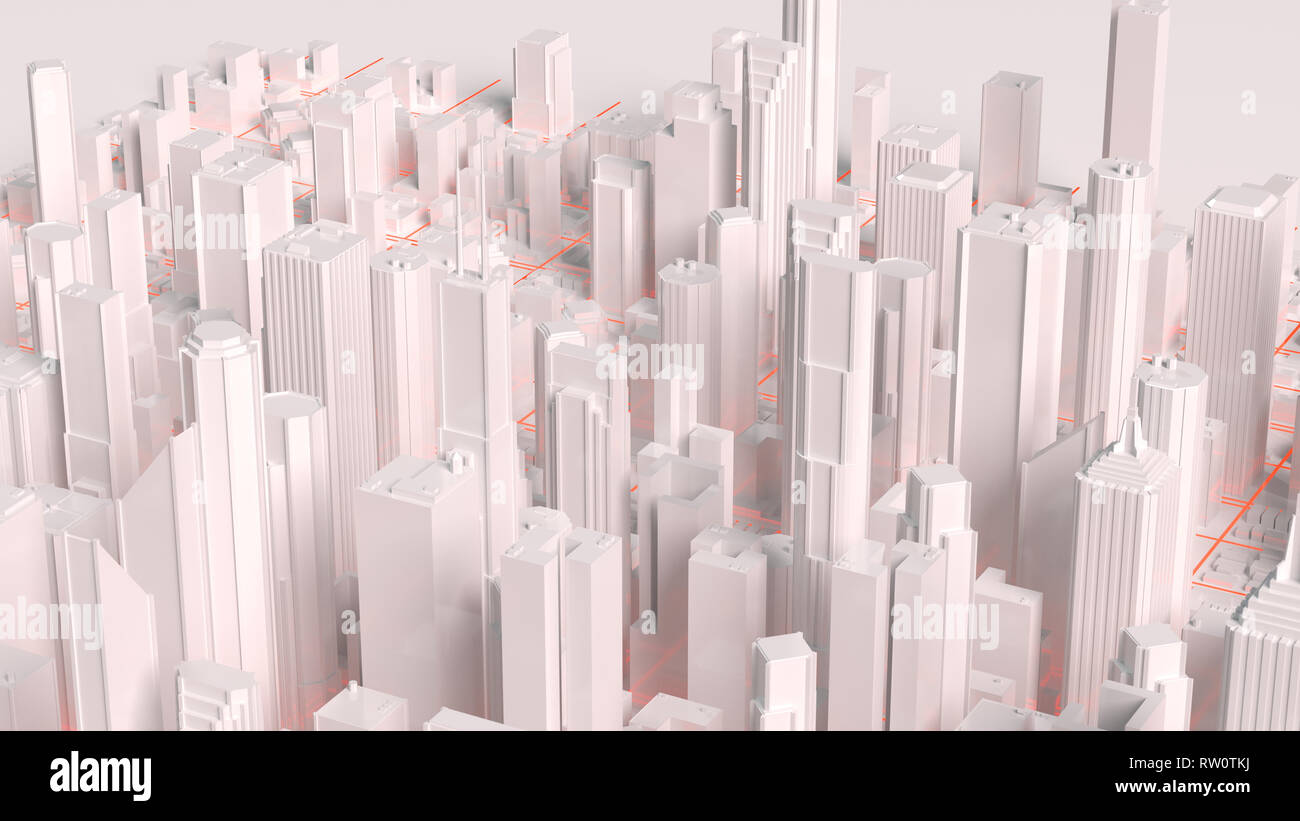 Business downtown and skyscrapers tower. 3d rendering Stock Photo - Alamy