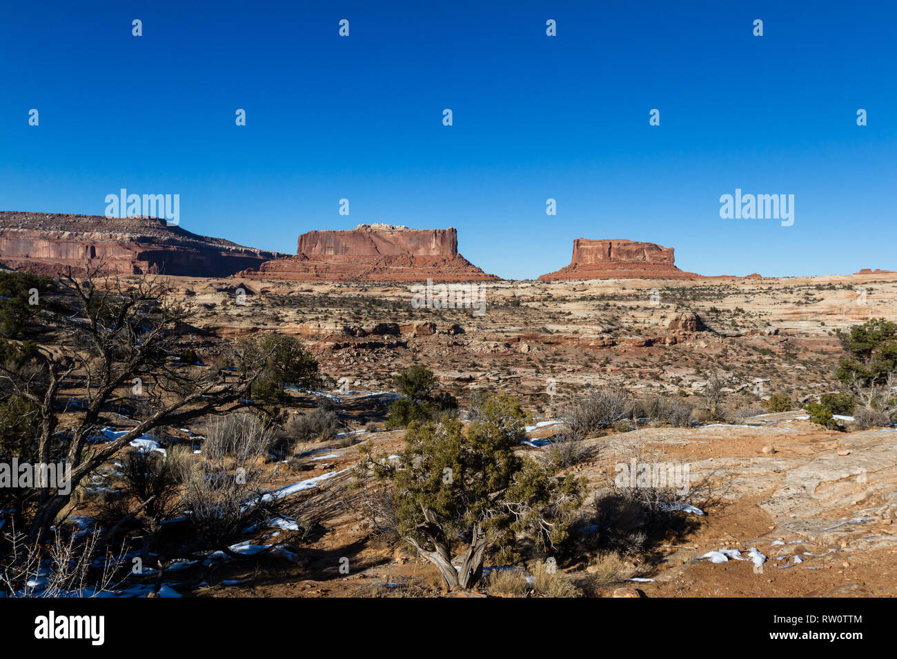 Buttes in the American South West. North of Moab Utah the two monoliths ...