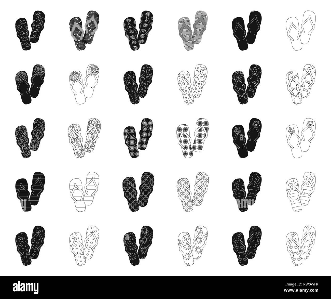 beach,black,outline,collection,design,drawing,flip,flops,icon ...