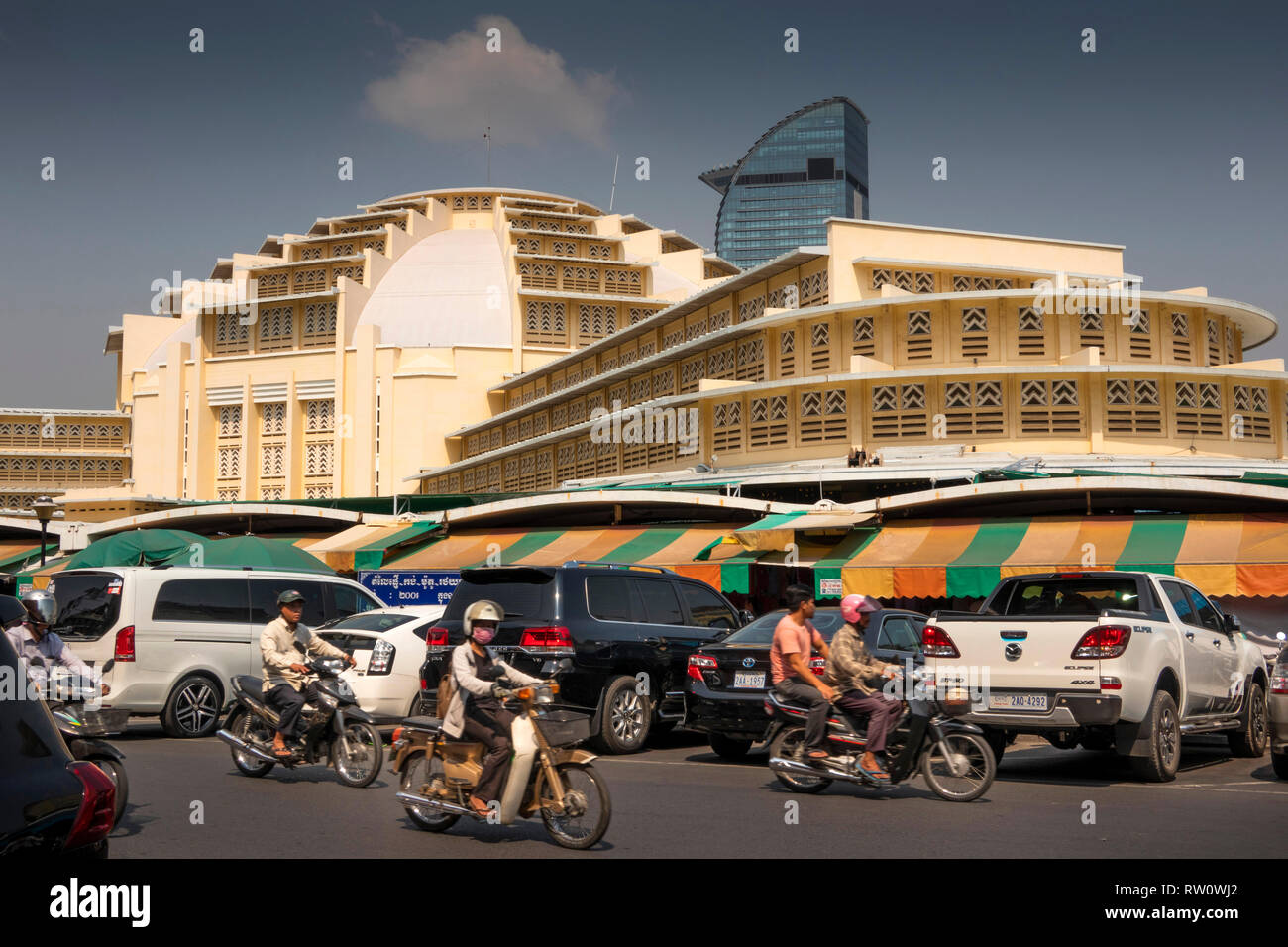 Cambodia, Phnom Penh, City Centre, Phsar Thmey, Central Market, built ...