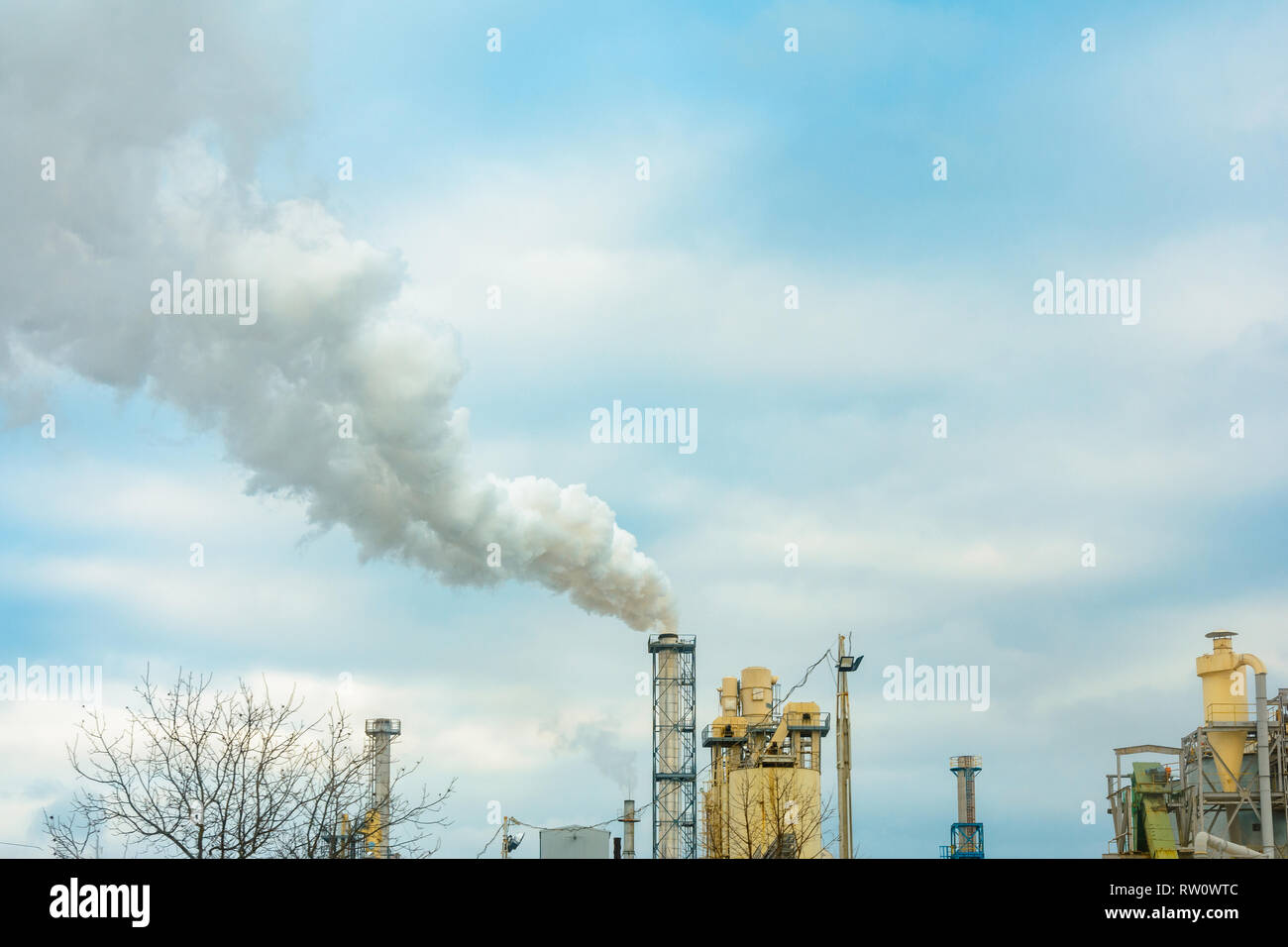 A large plan of the plant pipe, which produces harmful smoke in the ...