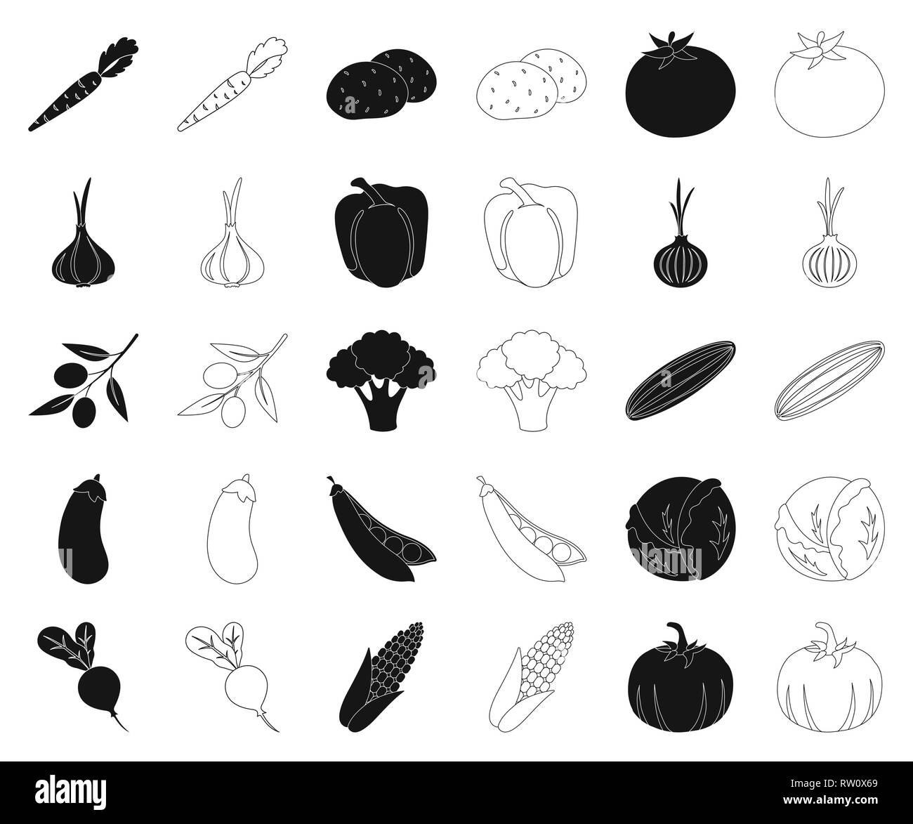 Outlinevegetable hi-res stock photography and images - Alamy