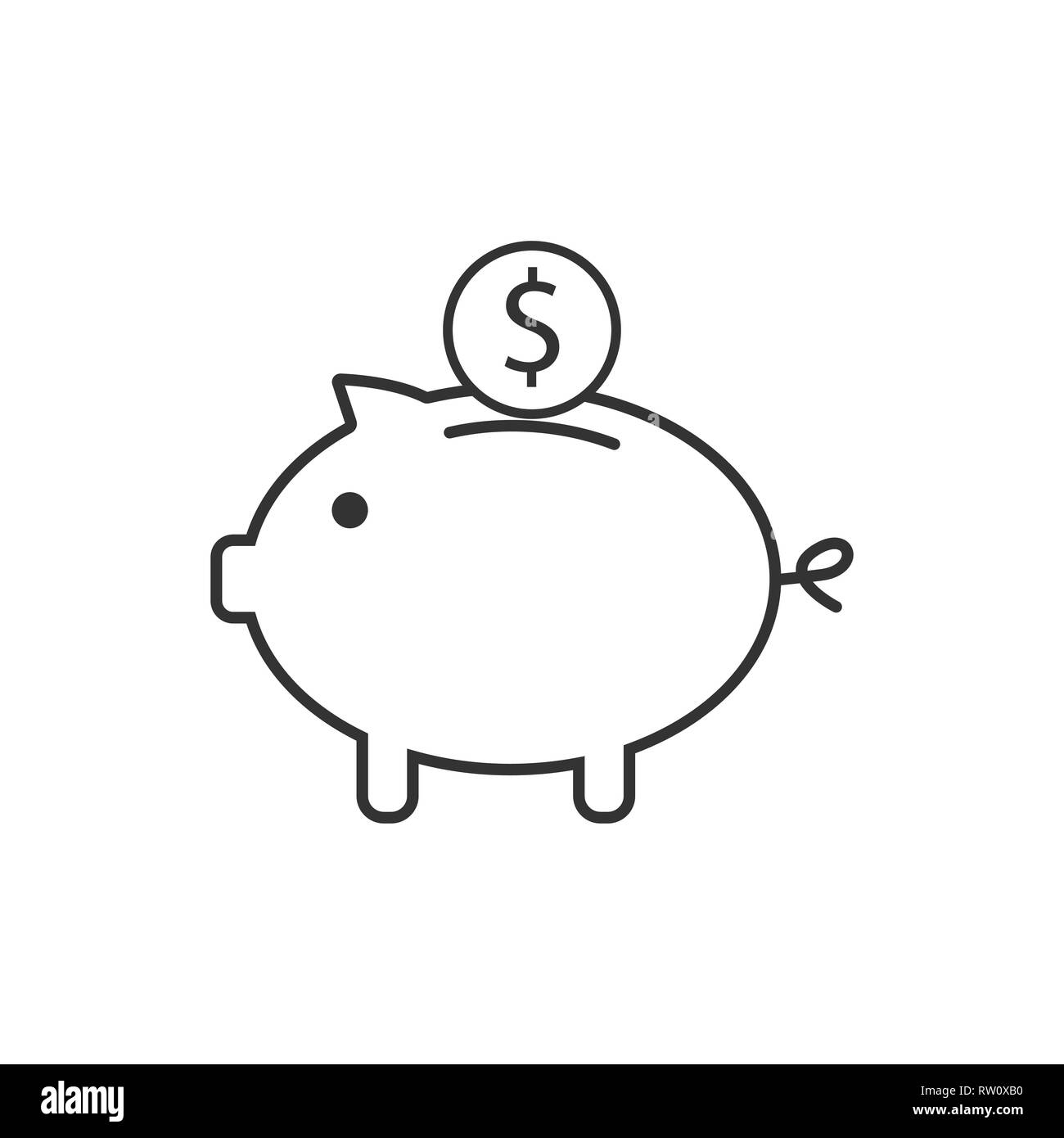 Bank, finance money pig saving icon Stock Vector Image & Art - Alamy