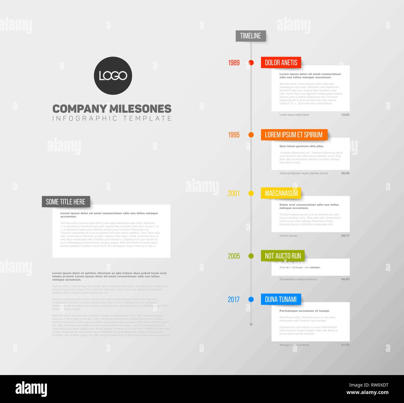 Vector Infographic timeline report template with the biggest milestones ...