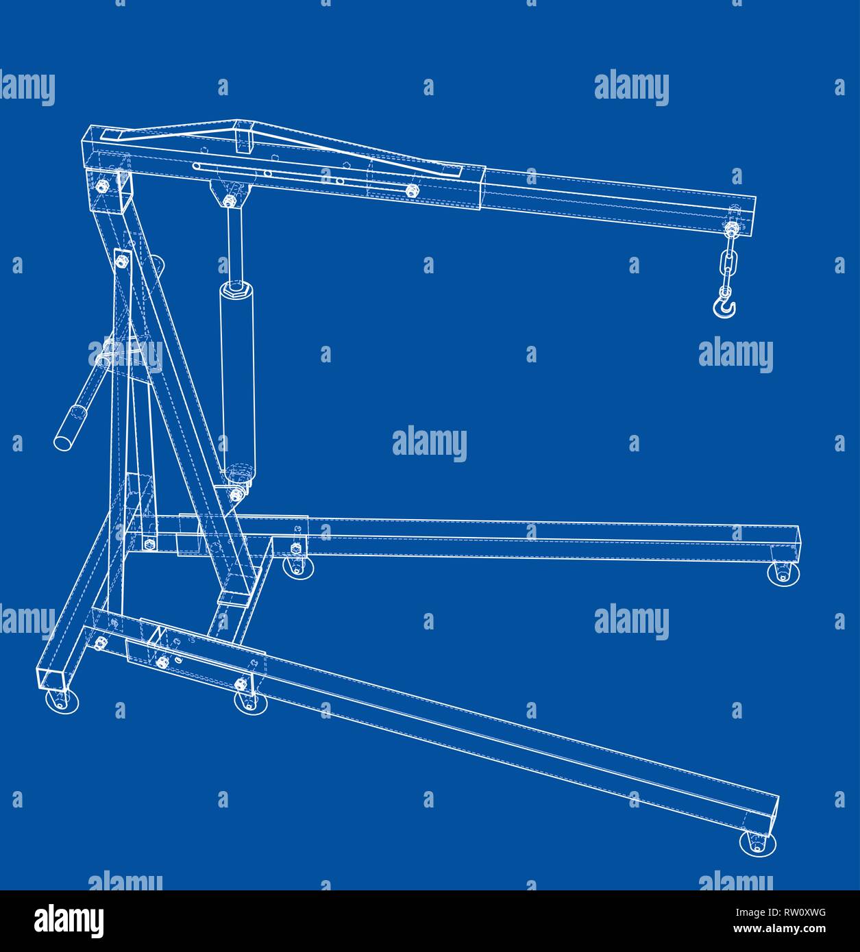 Engine hoist outline. Vector rendering of 3d Stock Vector Image & Art ...