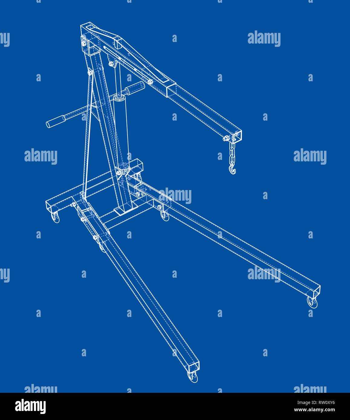 Engine hoist outline. Vector rendering of 3d Stock Vector Image & Art ...