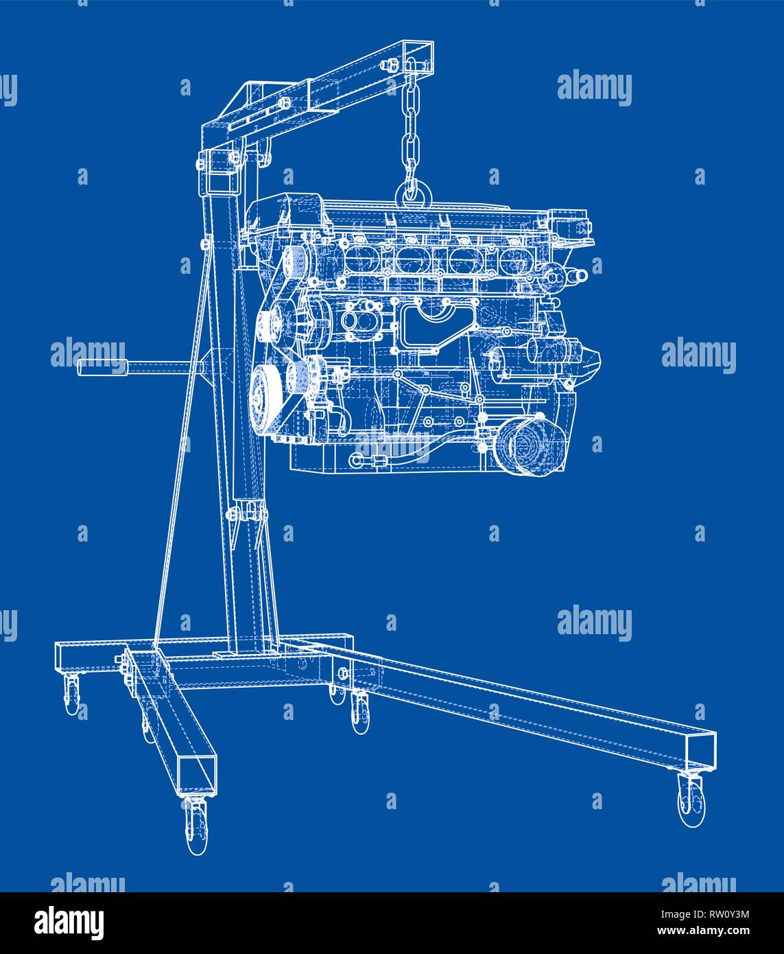 Engine hoist with engine outline Stock Vector Image & Art - Alamy
