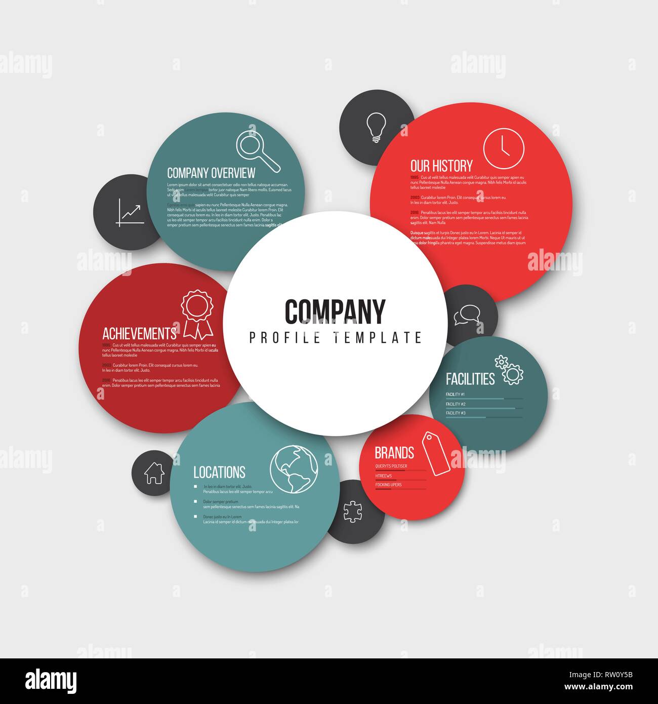 Vector Company infographic overview design template with content in the ...