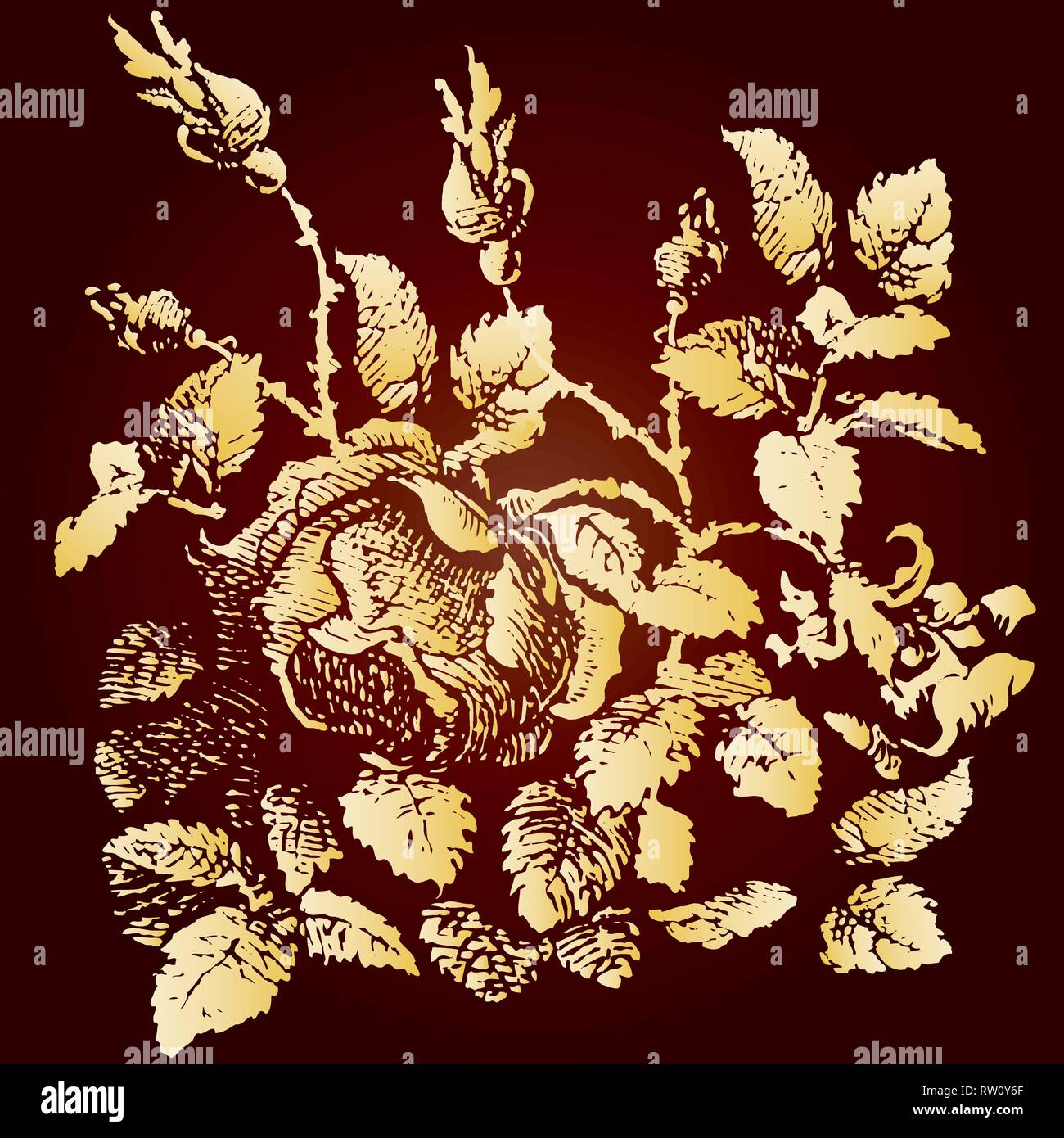 Flower bouquet gold background hi-res stock photography and images - Alamy