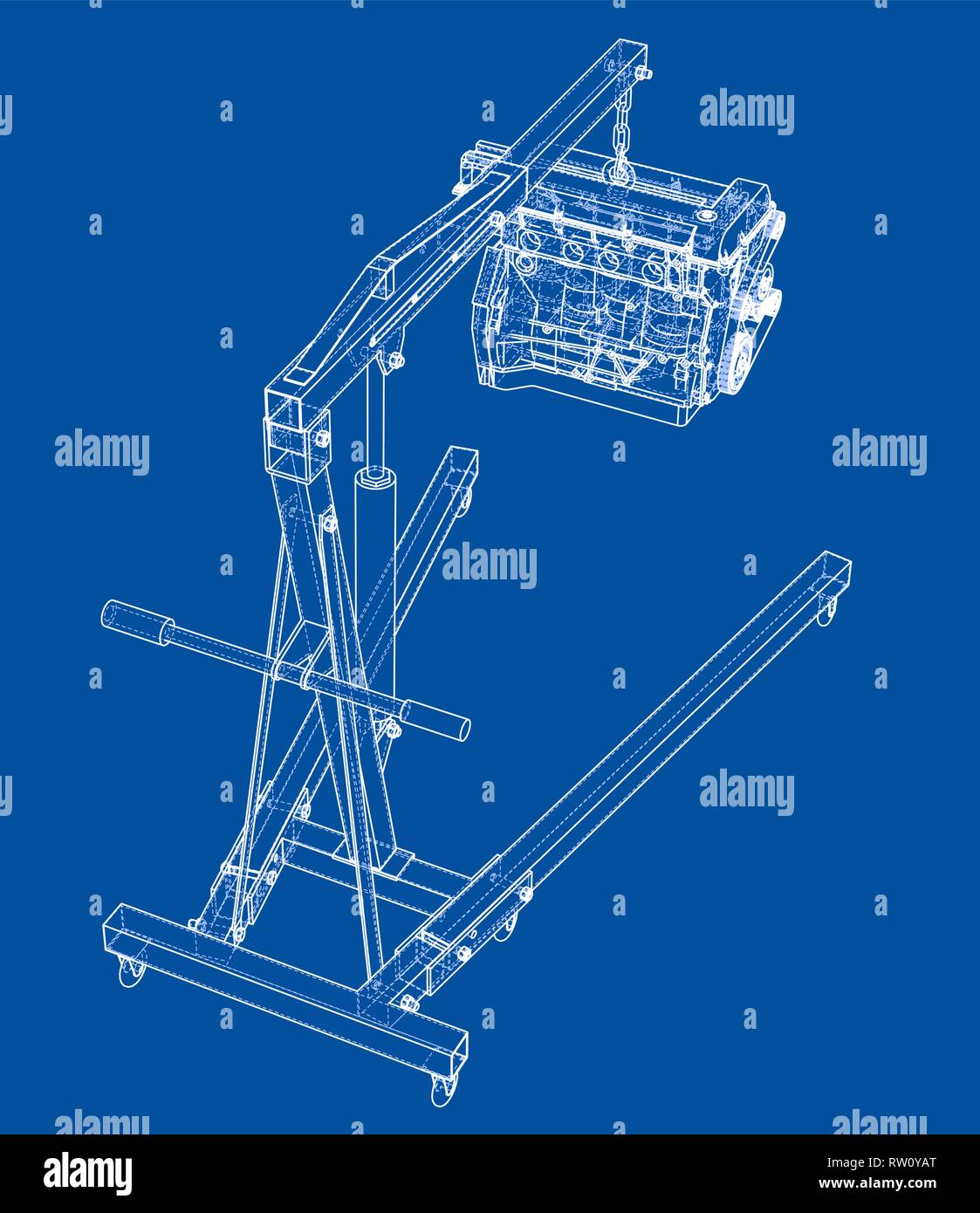Engine hoist sketch Stock Vector Images - Alamy