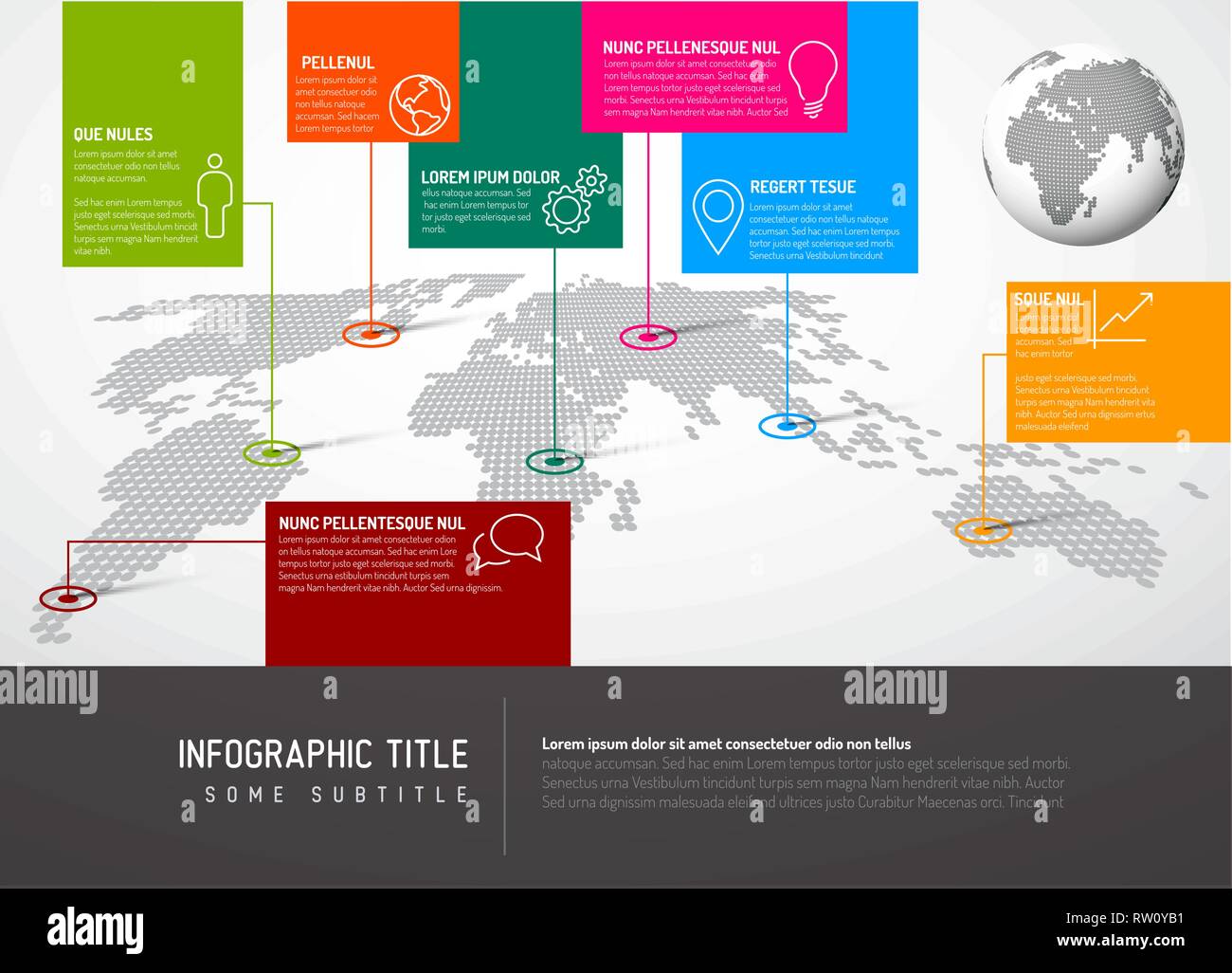 Light World map with pointer marks and icons - communication concept Stock Vector Image & Art ...