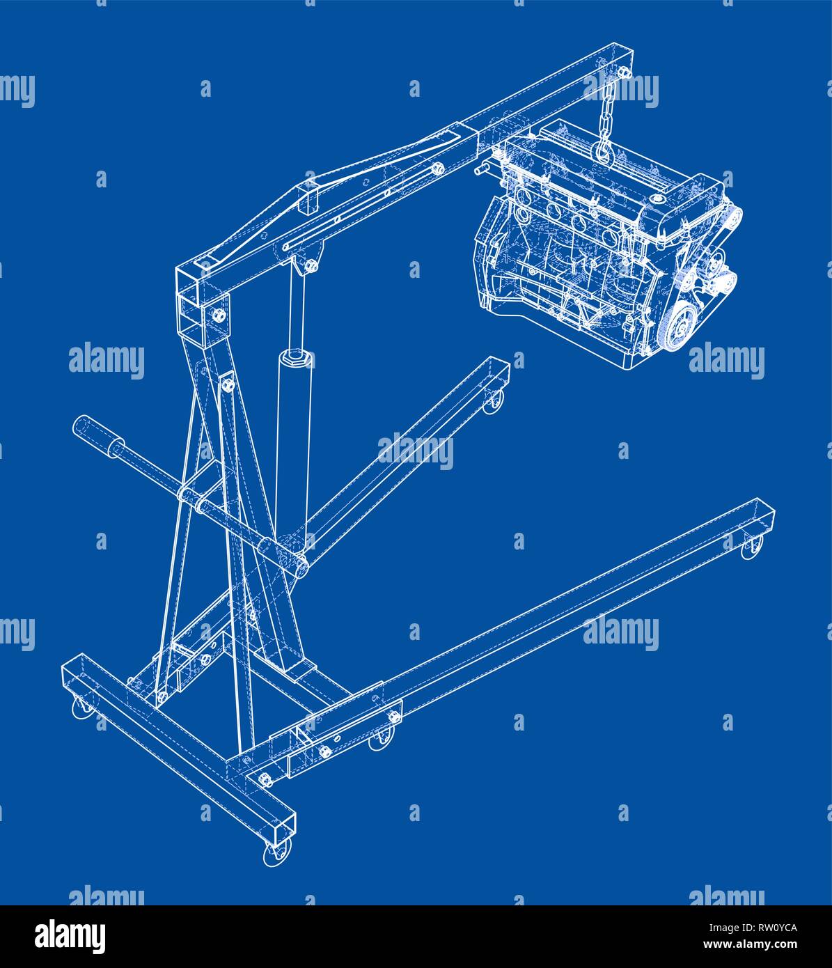 Engine hoist with engine outline Stock Vector Image & Art - Alamy