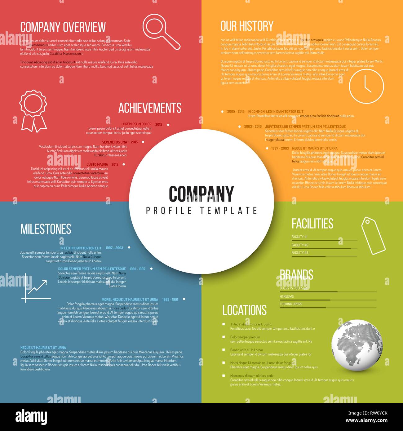 Vector Company infographic overview design template fresh color version ...