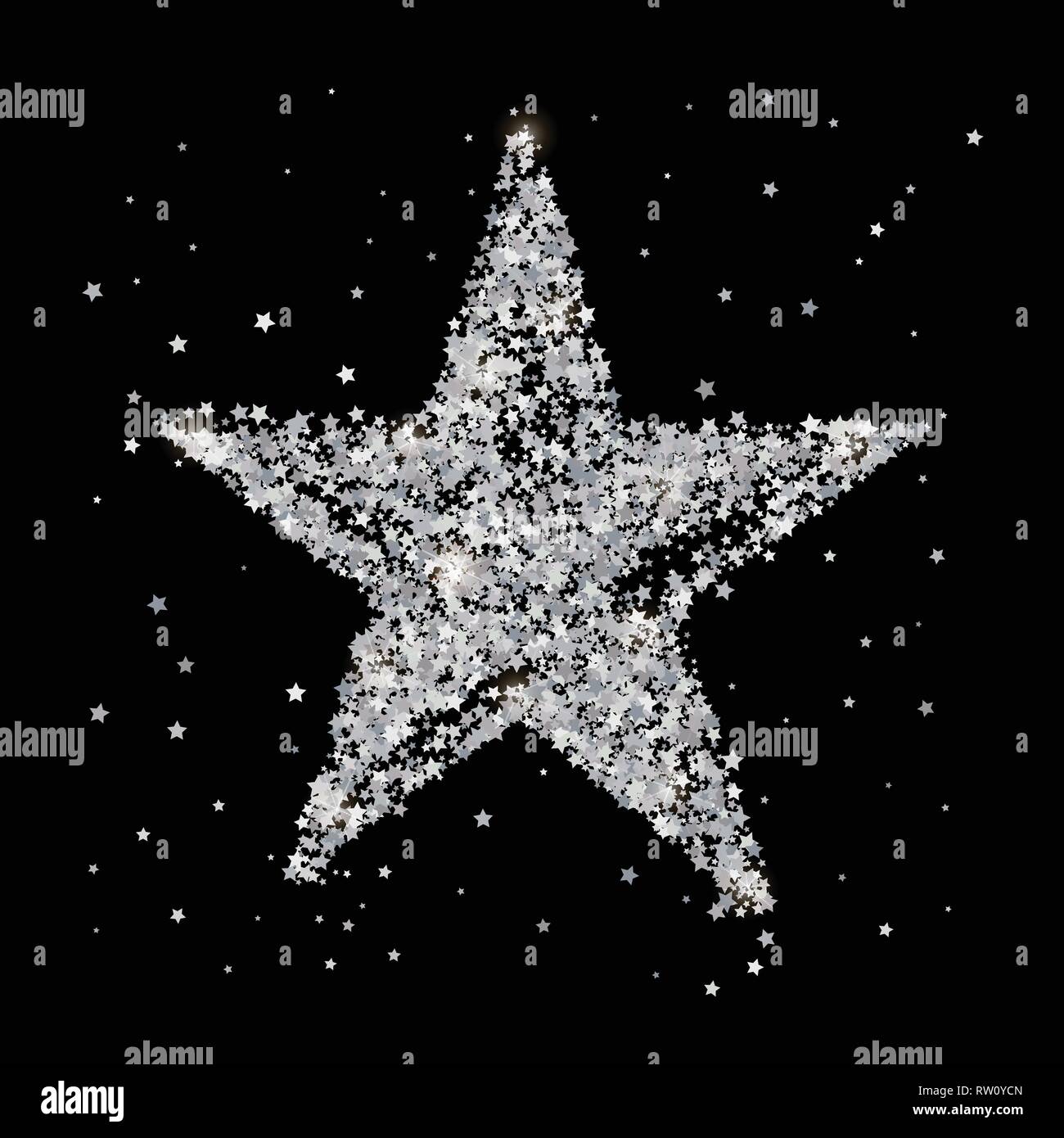 Photo of silver star with black background hi-res stock photography and ...