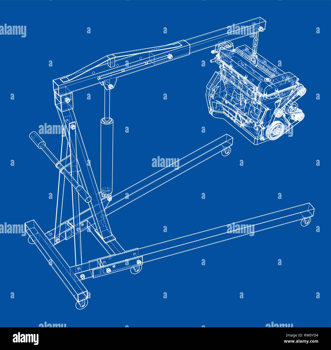 Engine hoist with engine outline Stock Vector Image & Art - Alamy