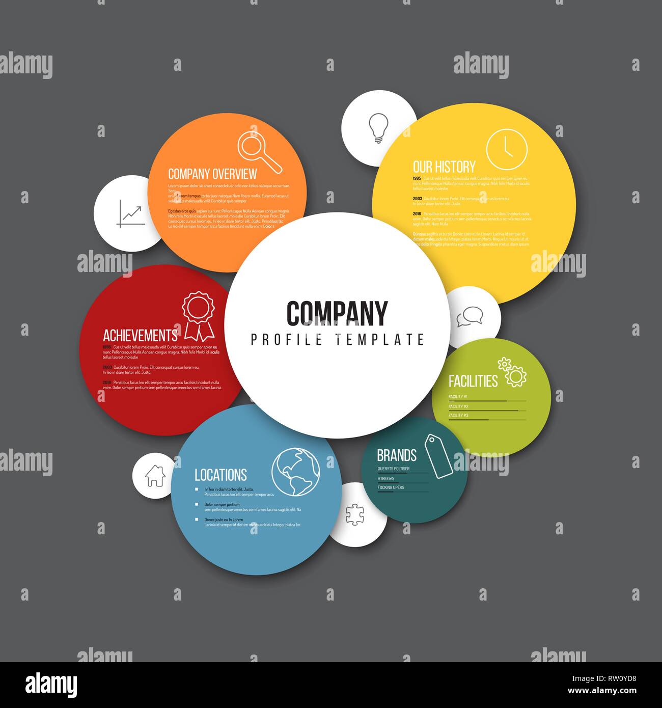 Vector Company infographic overview design template with content in the ...