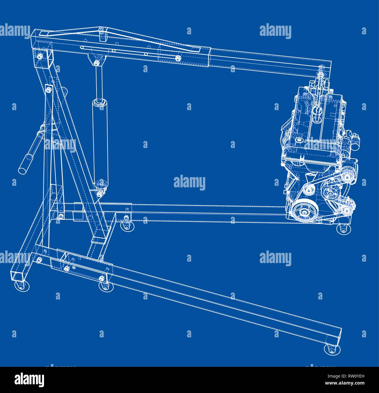 Engine hoist with engine outline Stock Vector Image & Art - Alamy