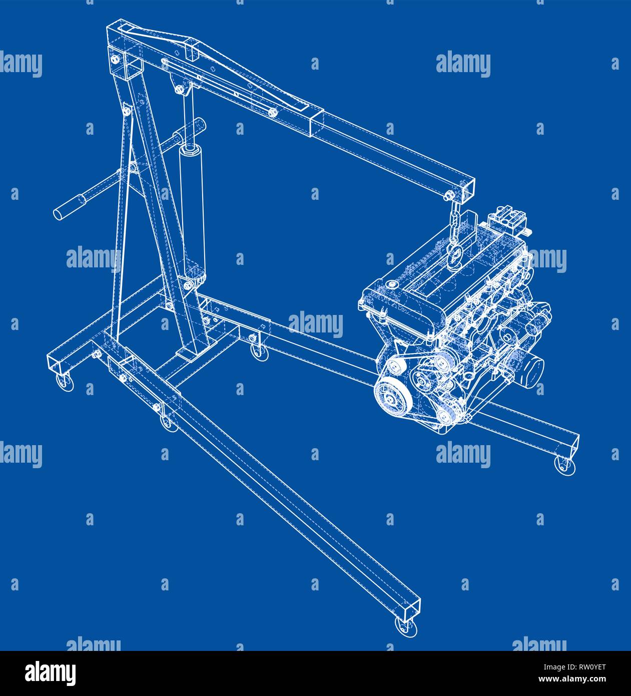 Engine hoist with engine outline Stock Vector Image & Art - Alamy