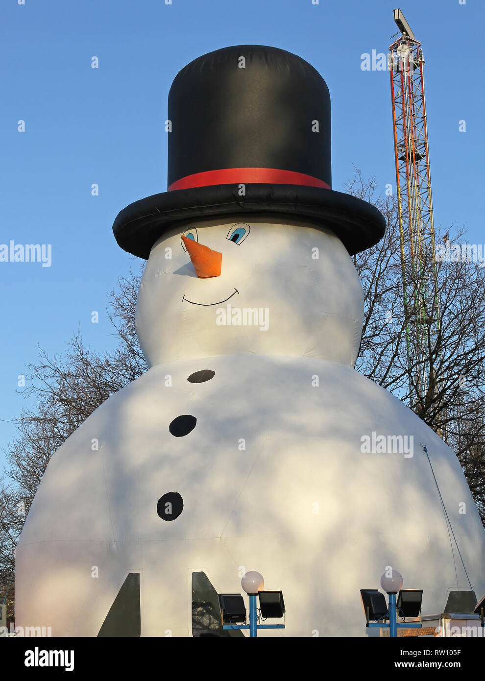 Giant Inflatable Snowman at Winter Fair in London Stock Photo - Alamy
