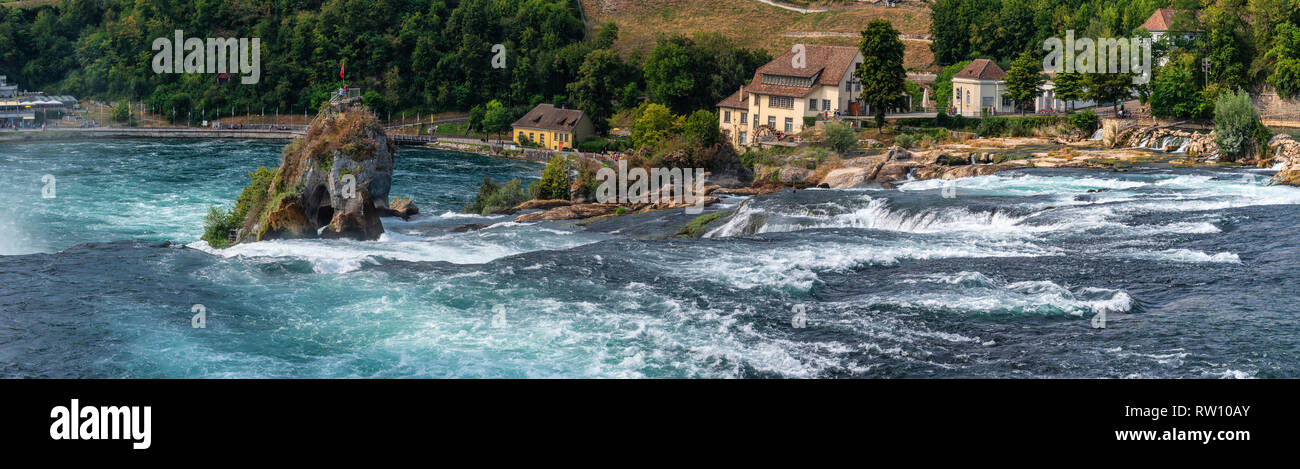 The Rhine Falls is the largest plain waterfall in Europe Stock Photo ...