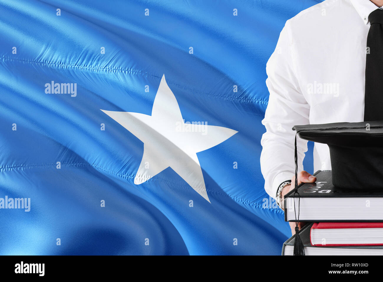 Successful Somalian student education concept. Holding books and ...