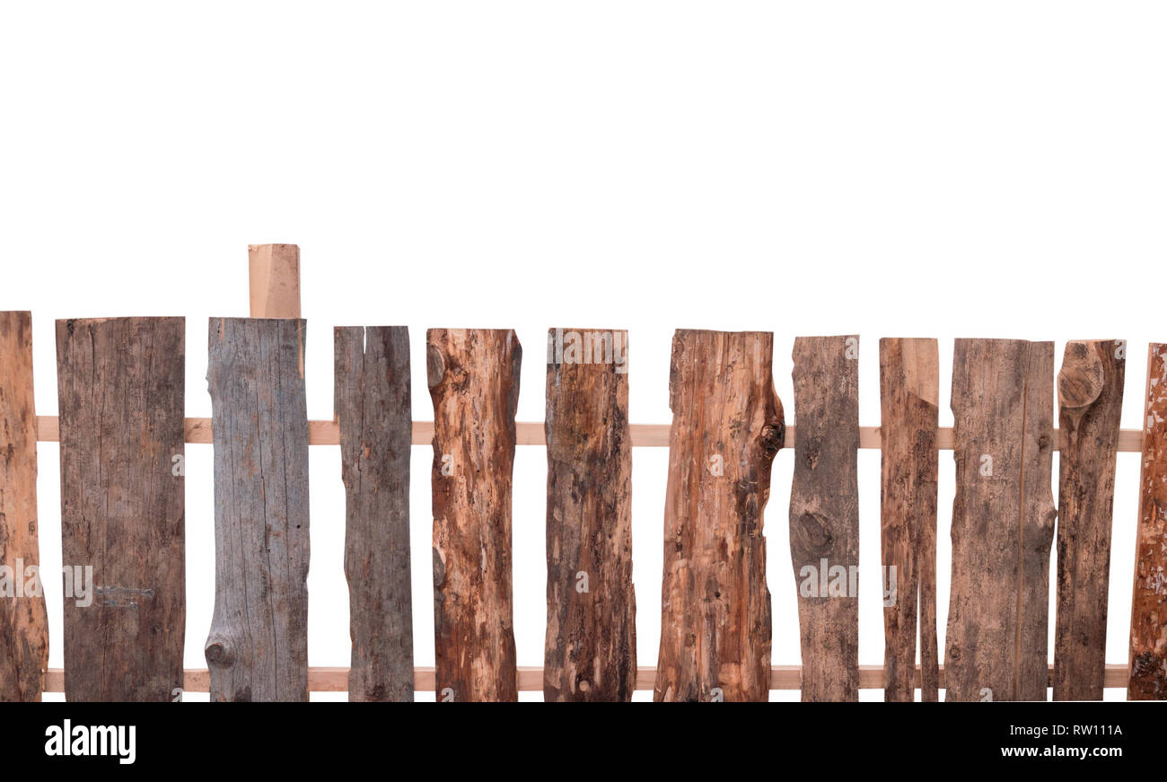 Wooden fence isolated on white Stock Photo - Alamy