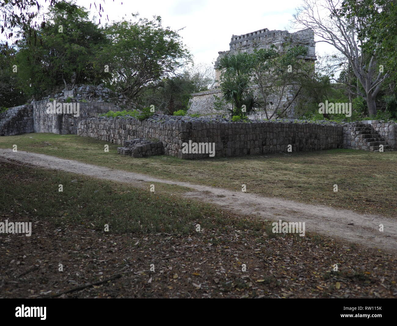 Stony temple of the Deer pyramid at Chichen Itza mayan town, ruins at ...
