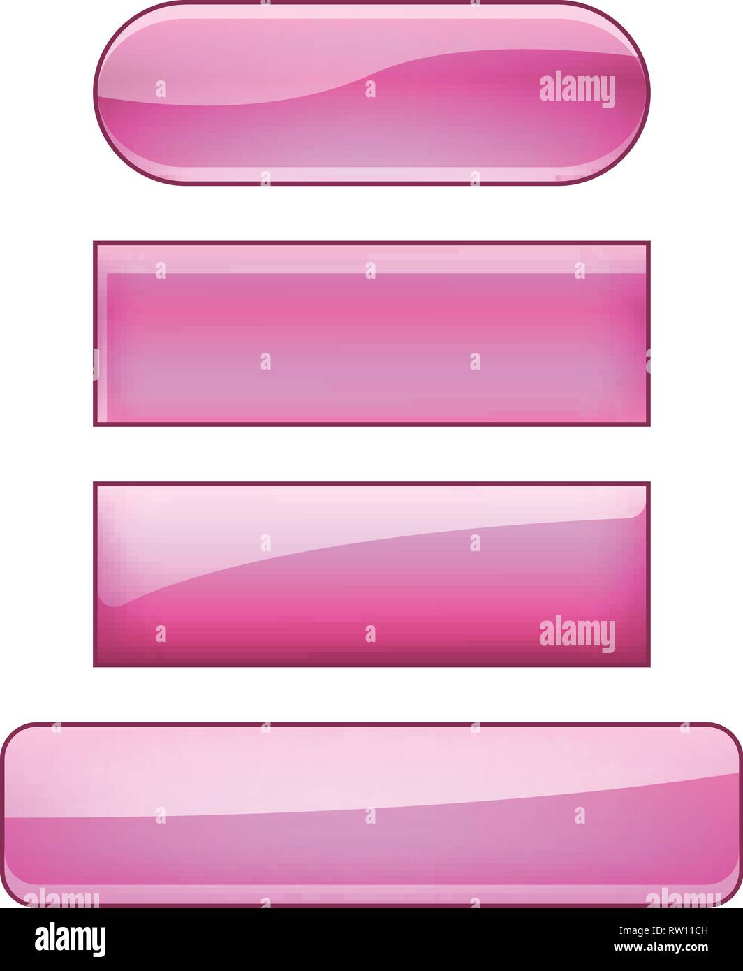 vector bright glossy web buttons set - purple Stock Vector Image & Art ...