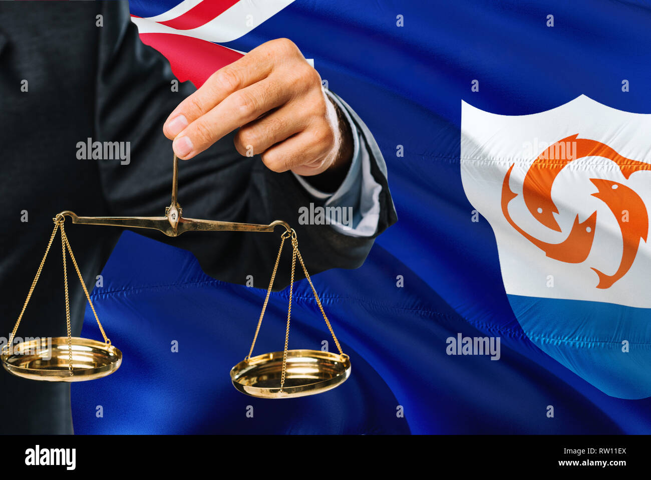 Anguillian Judge is holding golden scales of justice with Anguilla ...