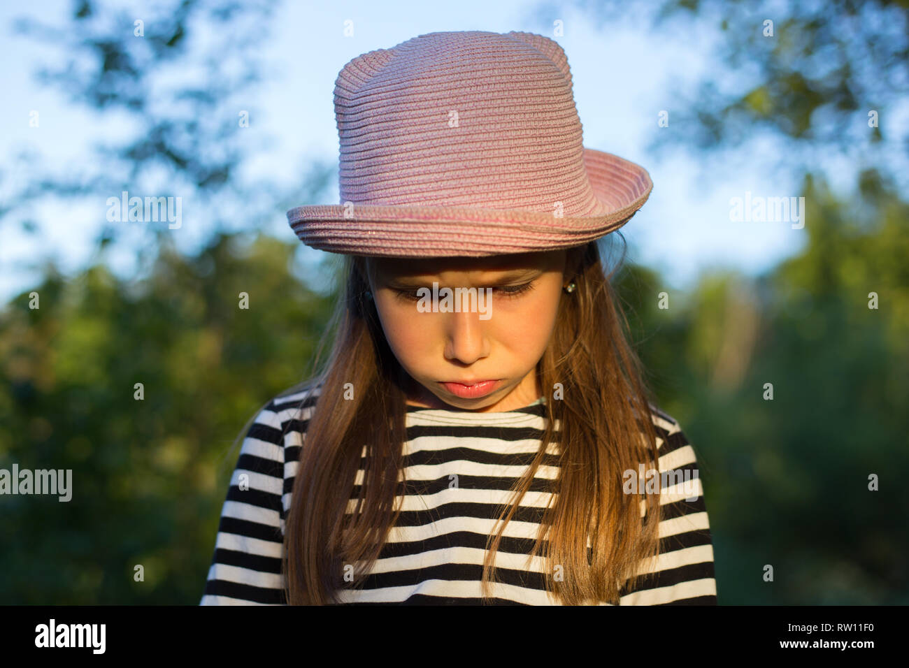 Sad younf girl. Frustrated emotion. Resentment and anger, grief and trouble concept Stock Photo ...