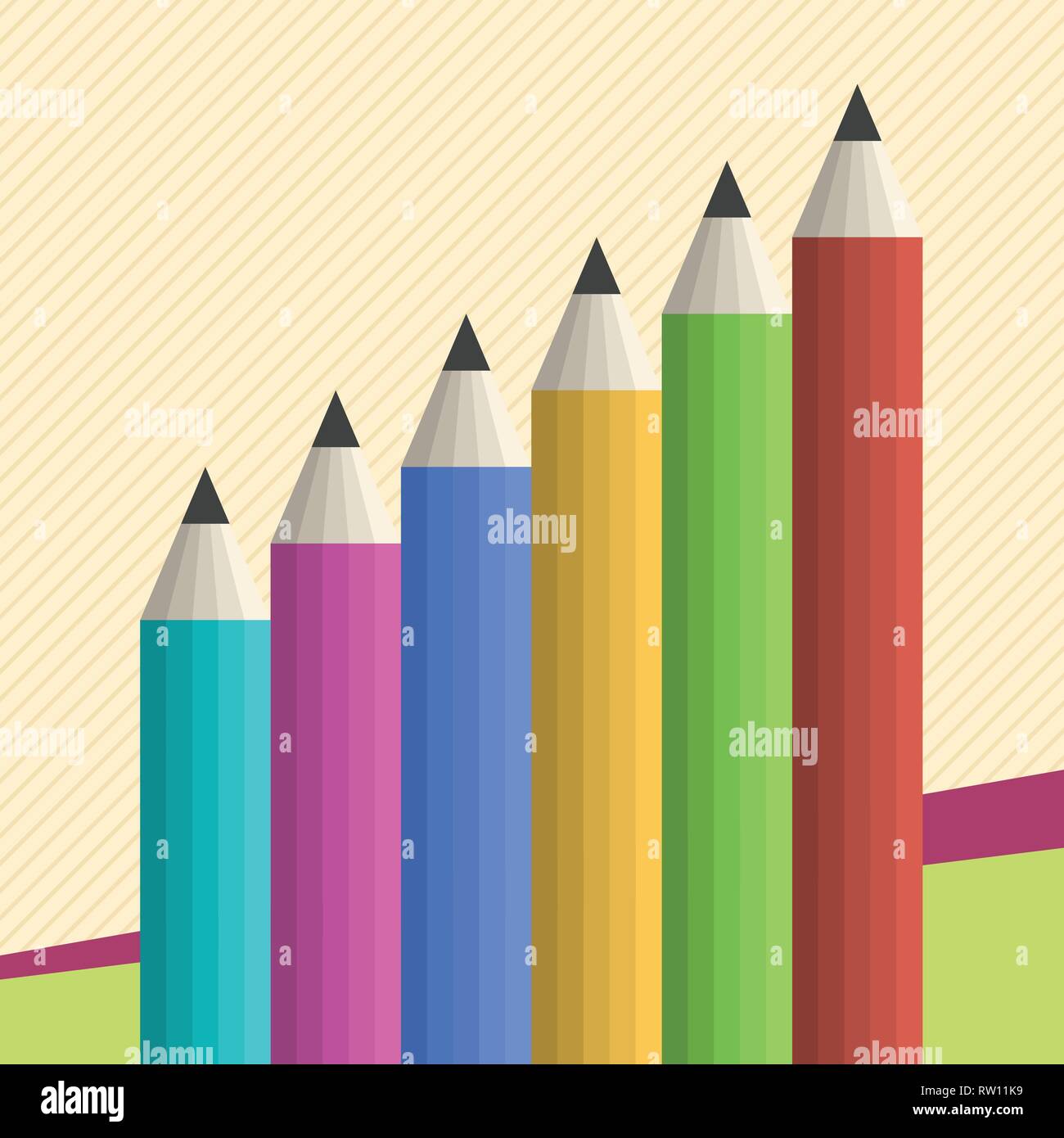 Cartoon Colored Pencils Stock Vector Images - Alamy